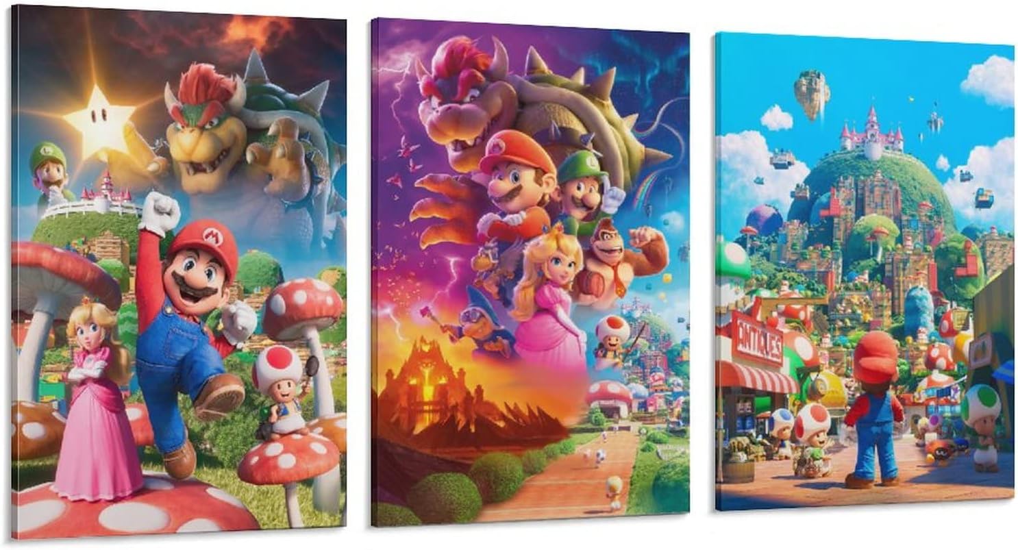 Amazon.com: Marioart Super Animated Mario Movie Poster Frame: 12x18inch ...