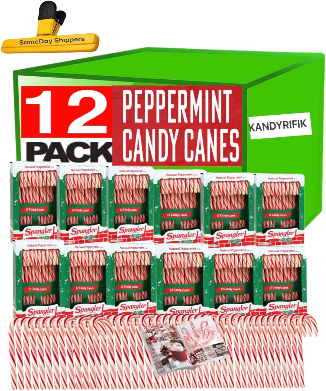 Amazon.com: CANDY CANES: Spangler Candy Canes, Red and White Peppermint ...