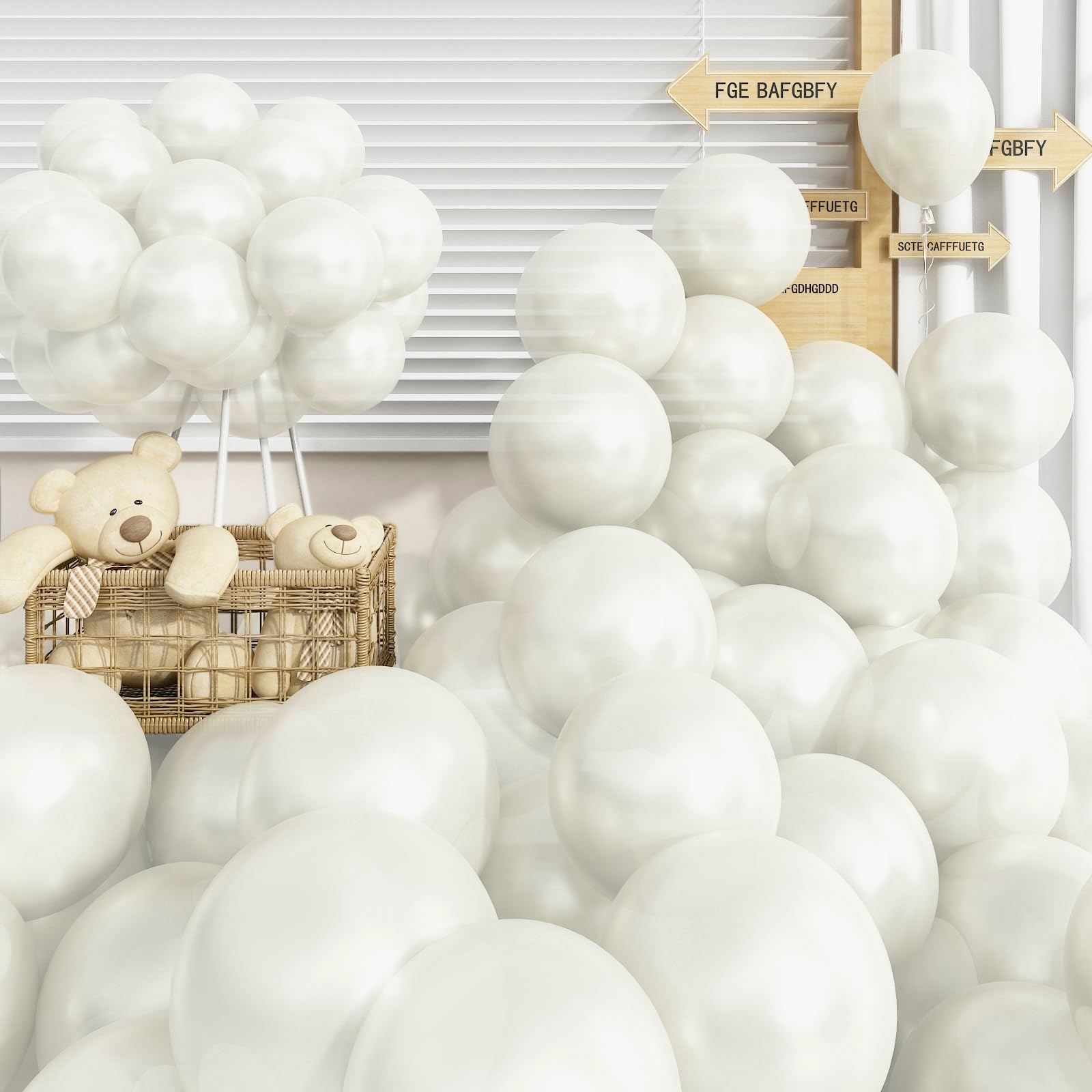 Amazon.com: Pearl White Balloons 12 Inch, 60 PCS Pearl Balloon Bright ...