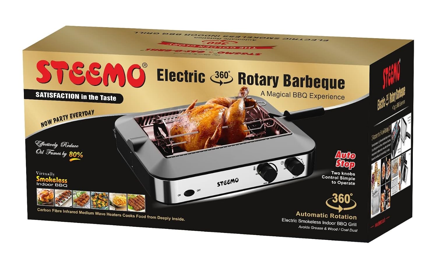 STEEMO DEEP GRILL 360° AUTOMATIC ROTATION ELECTRIC AND TANDOOR GRILL ...