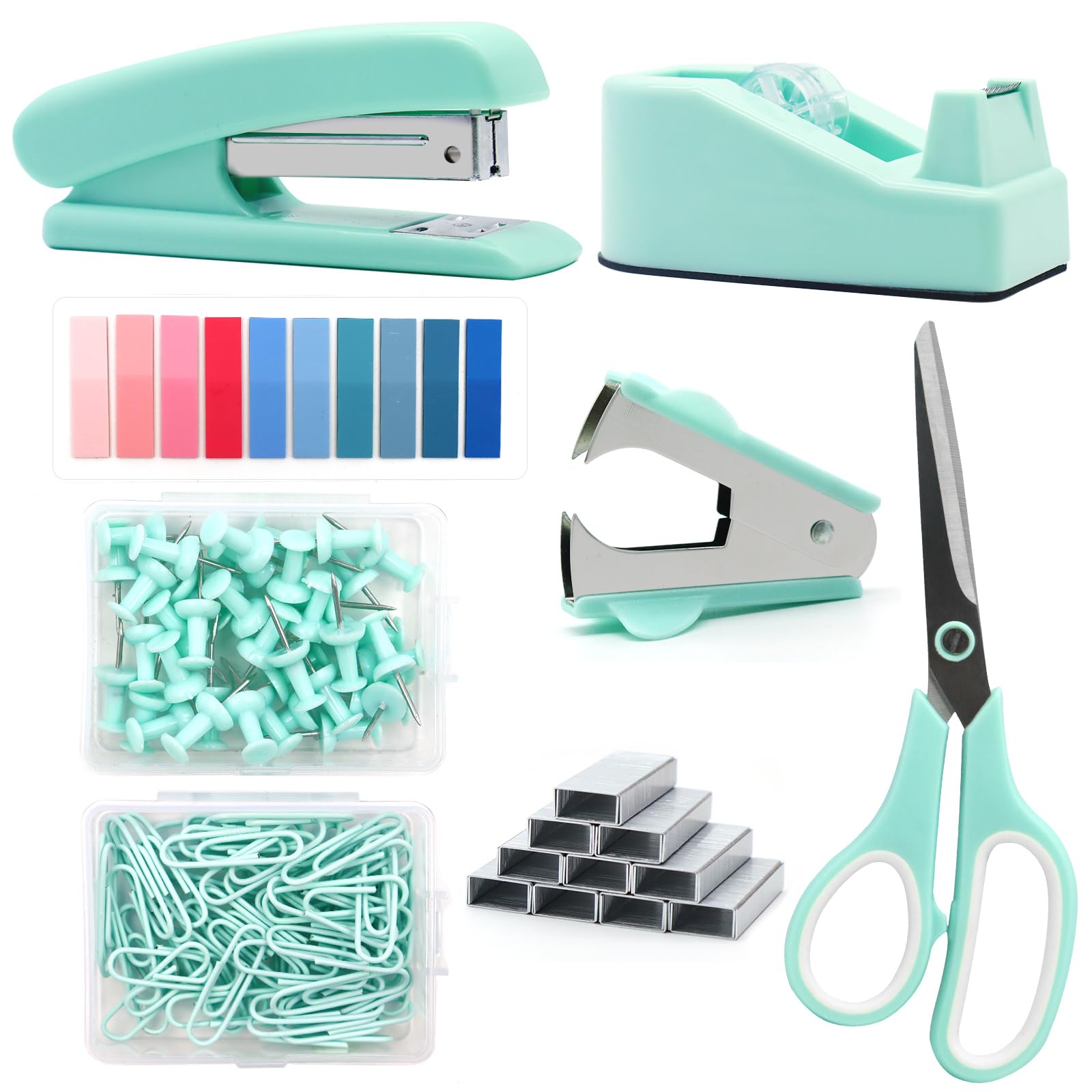 Amazon.com : Mint Green Desk Accessories, Teal Office Supplies, Stapler ...