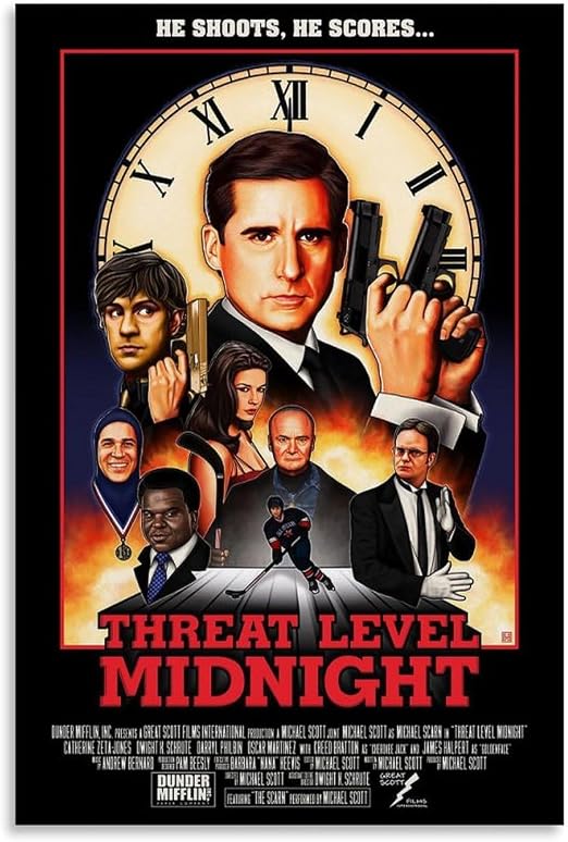Amazon.com: JGNHJC Threat Level Midnight Movie Poster Canvas Art Poster ...