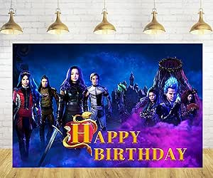Amazon.com : Descendants Backdrop Birthday Party Supplies 59x38in Photo ...