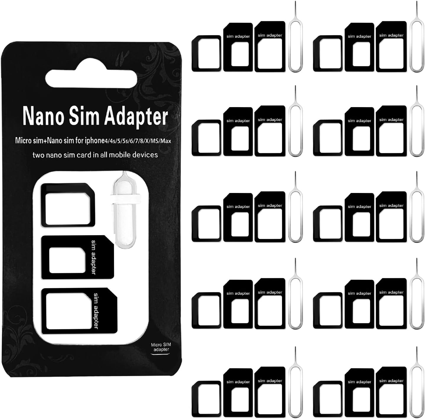 Amazon.com: 10 Pack, Sim Card Adapter Nano Micro - Standard 4 in 1 ...