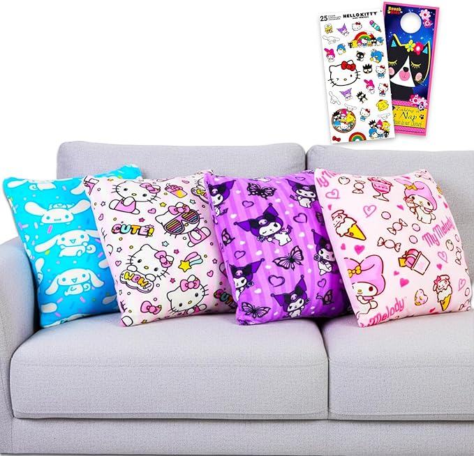 Amazon.com: Hello Kitty and Friends Plush Pillows for Kids - 4 Pc ...