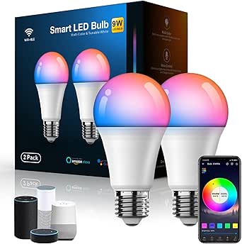 Tucorresi Focos Inteligentes Alexa, Focos Led 9W RGB+CTT 2.4Ghz Wi-Fi ...