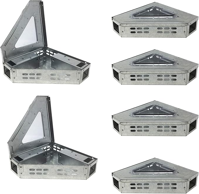 Triangle Tin Cat Multi-Catch and Release Humane Live Mouse Trap ...