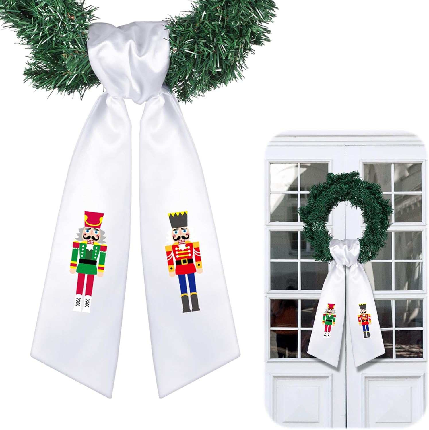 Amazon.com: CraftyDream Wreath Sash for Front Door Wreath Satin Sash ...