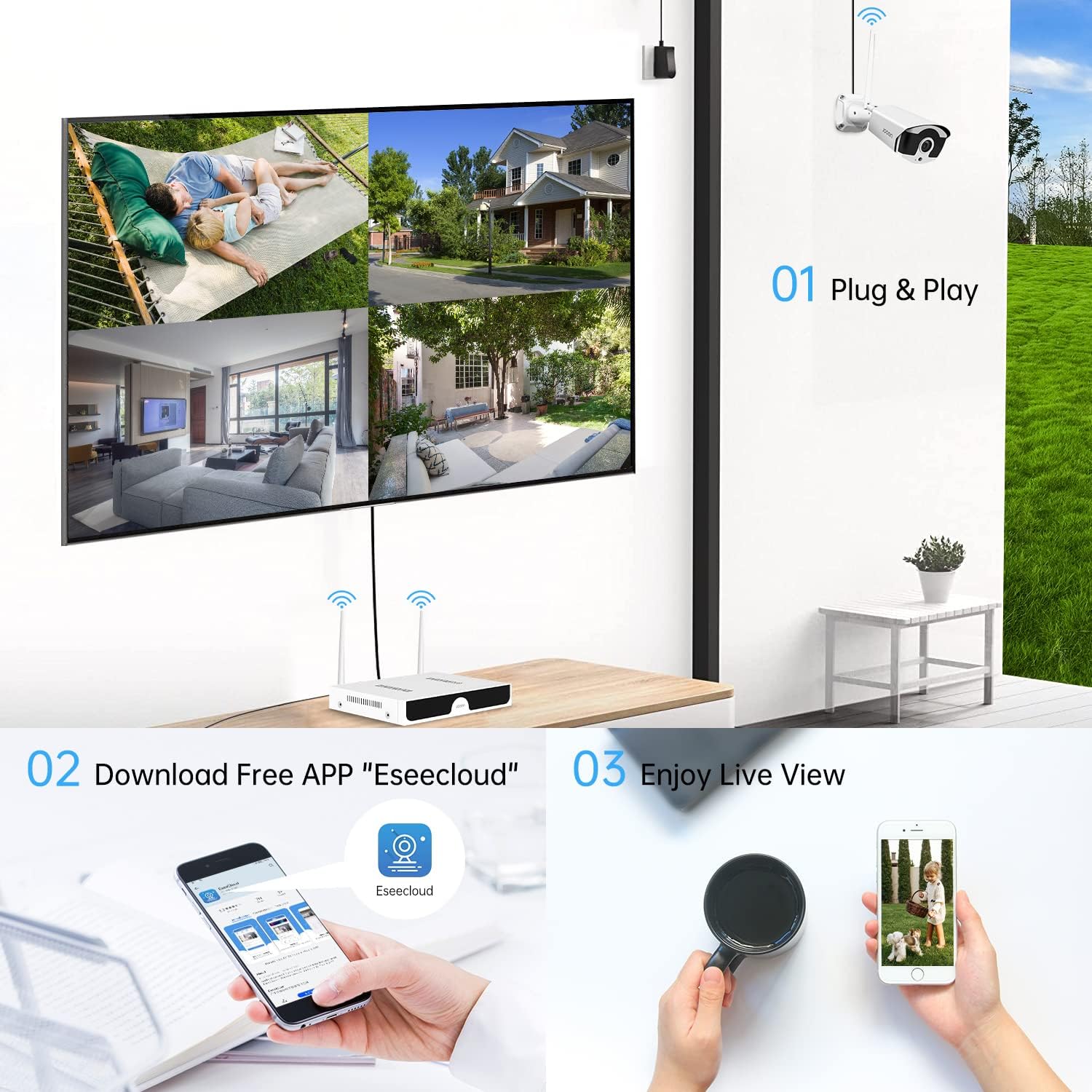 JOOAN 3MP Wireless Security Camera System User Manual