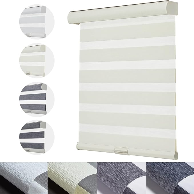 Amazon.com: Persilux Cordless Zebra Blinds for Windows Shades with ...