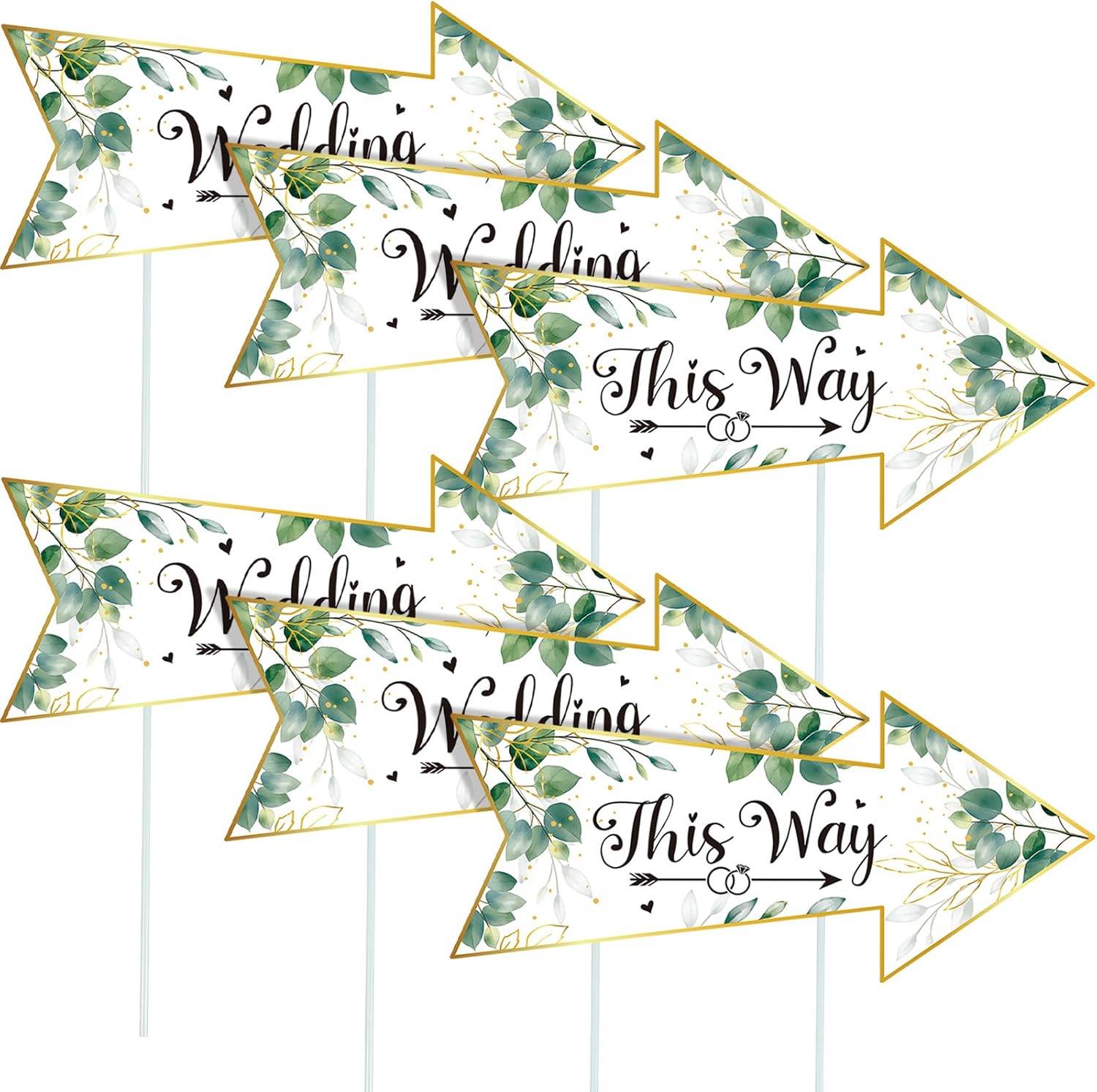 Amazon.com : Anglechic 6 Sets Wedding Directional Yard Signs with ...