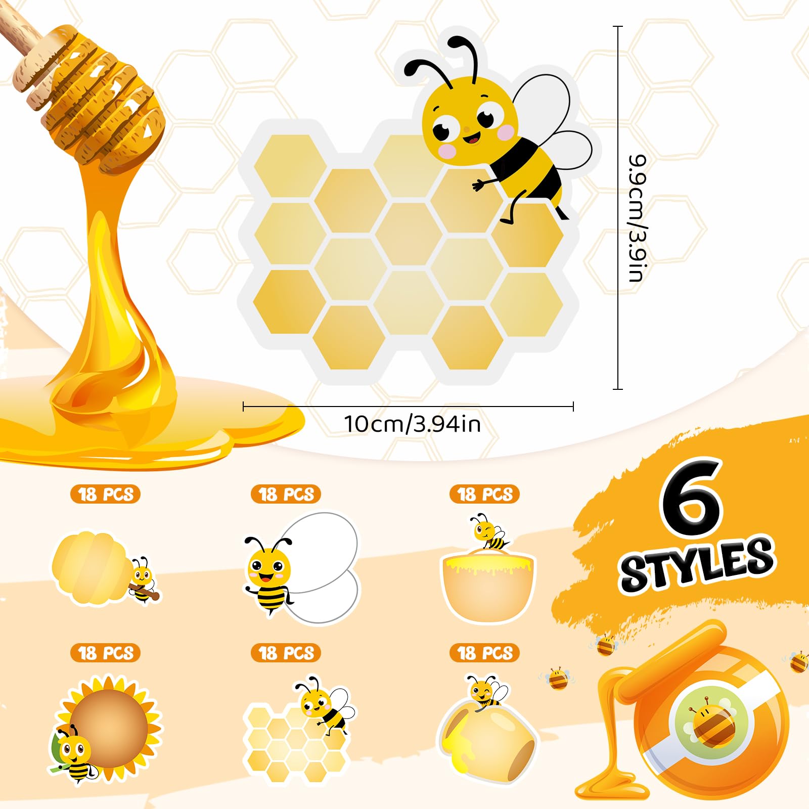 Snapklik.com : Henoyso 108 Pcs Bee Desk Name Tags For Classroom Decor ...