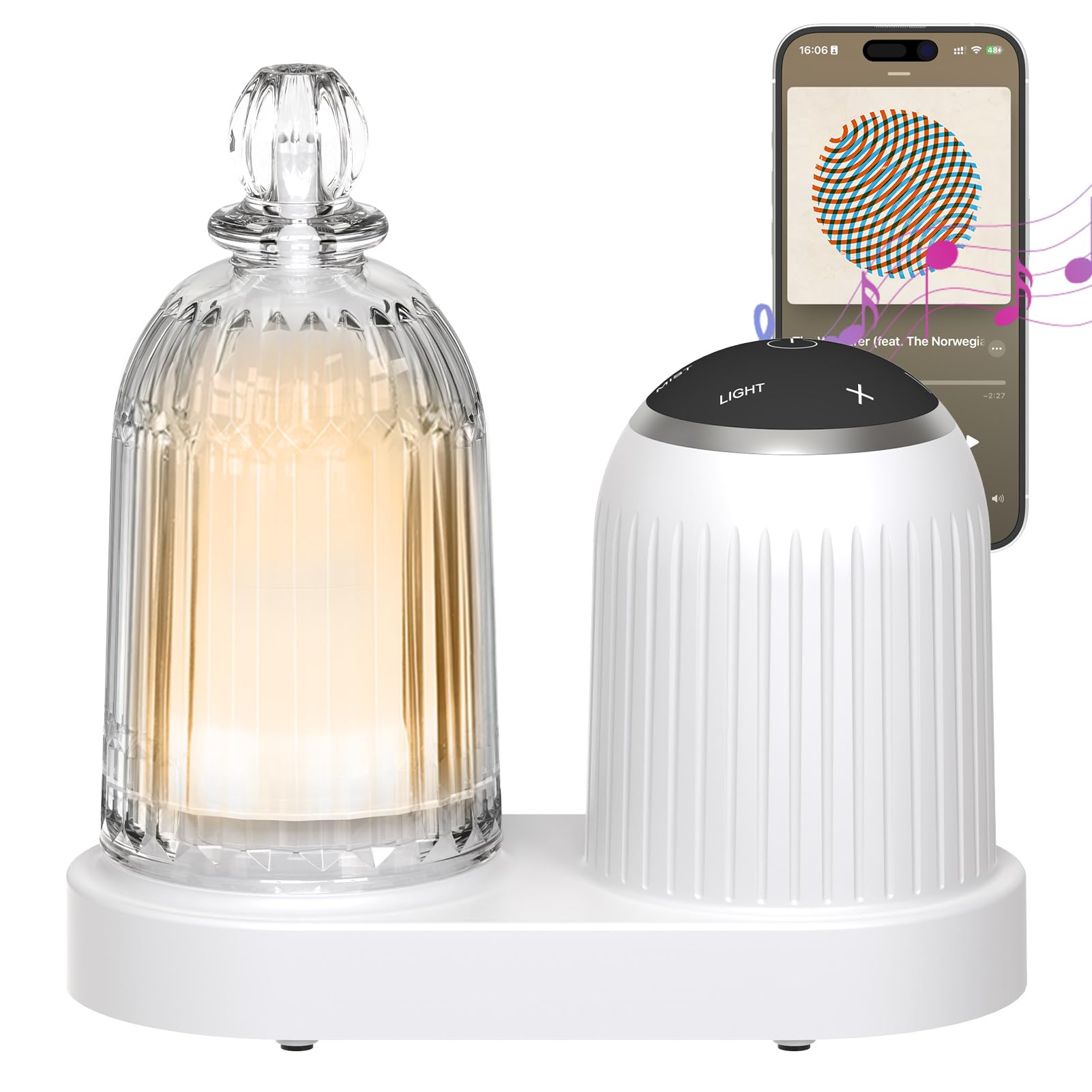 Amazon.com: Smartwell Glass Essential Oil Diffuser with Bluetooth ...