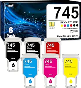 Amazon.com: 745 Ink Cartridge 300ml (6-Pack) Replacement for HP 745 Ink F9K06A F9K05A F9K04A ...