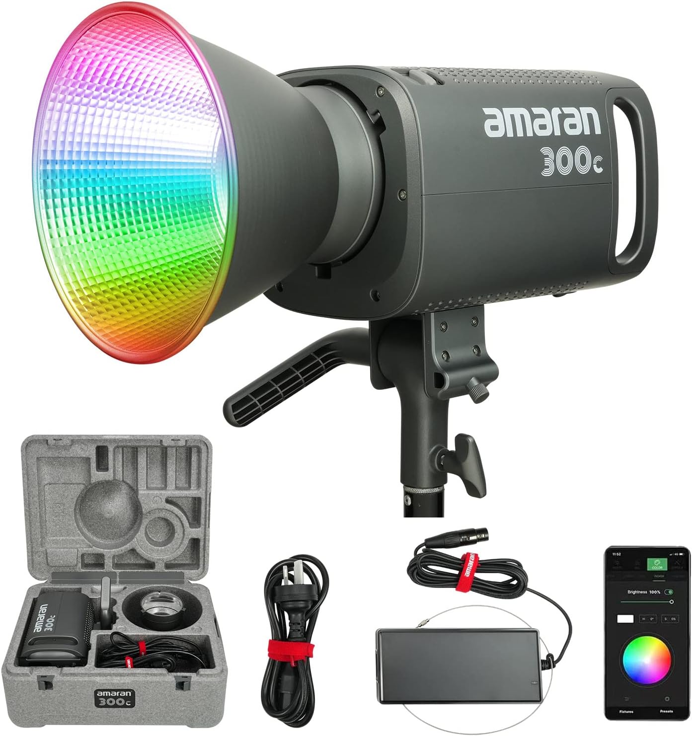 Amazon.com : Aputure Amaran 300c 300W RGBWW Full-Color Bowens Mount ...