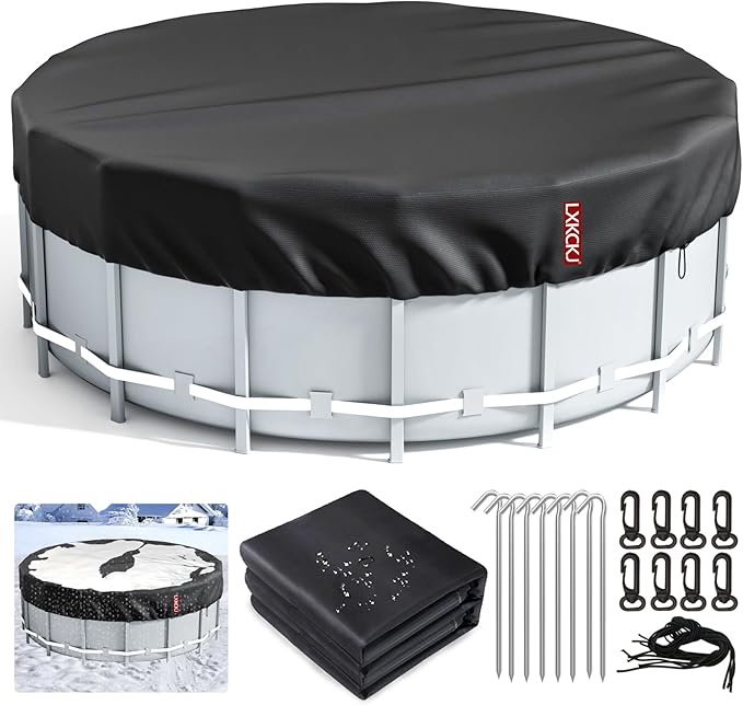 Amazon.com : LXKCKJ 24 Ft Round Pool Cover, Solar Pool Covers for Above ...