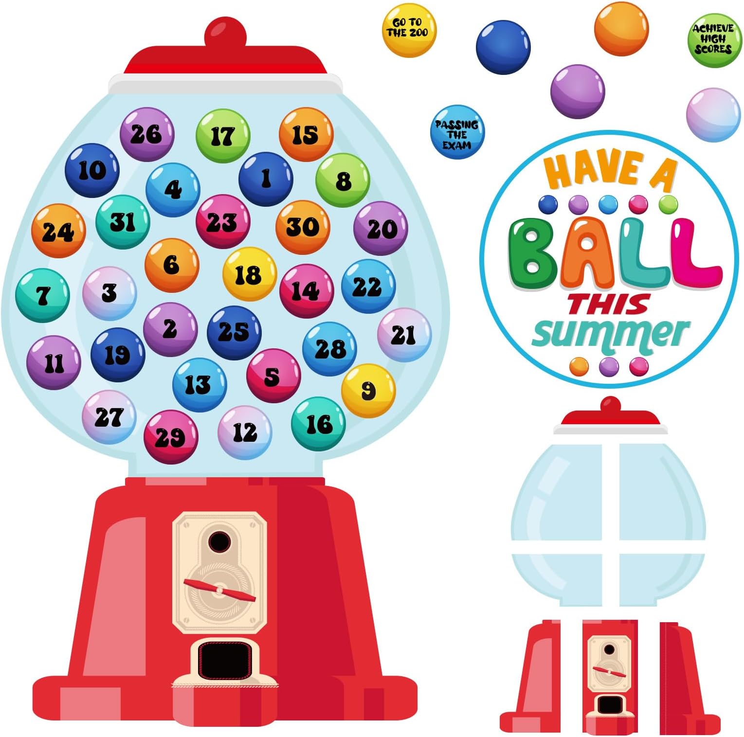 Amazon.com: Fulmoon 1 Set Gumball Machine Bulletin Board Set Back to ...