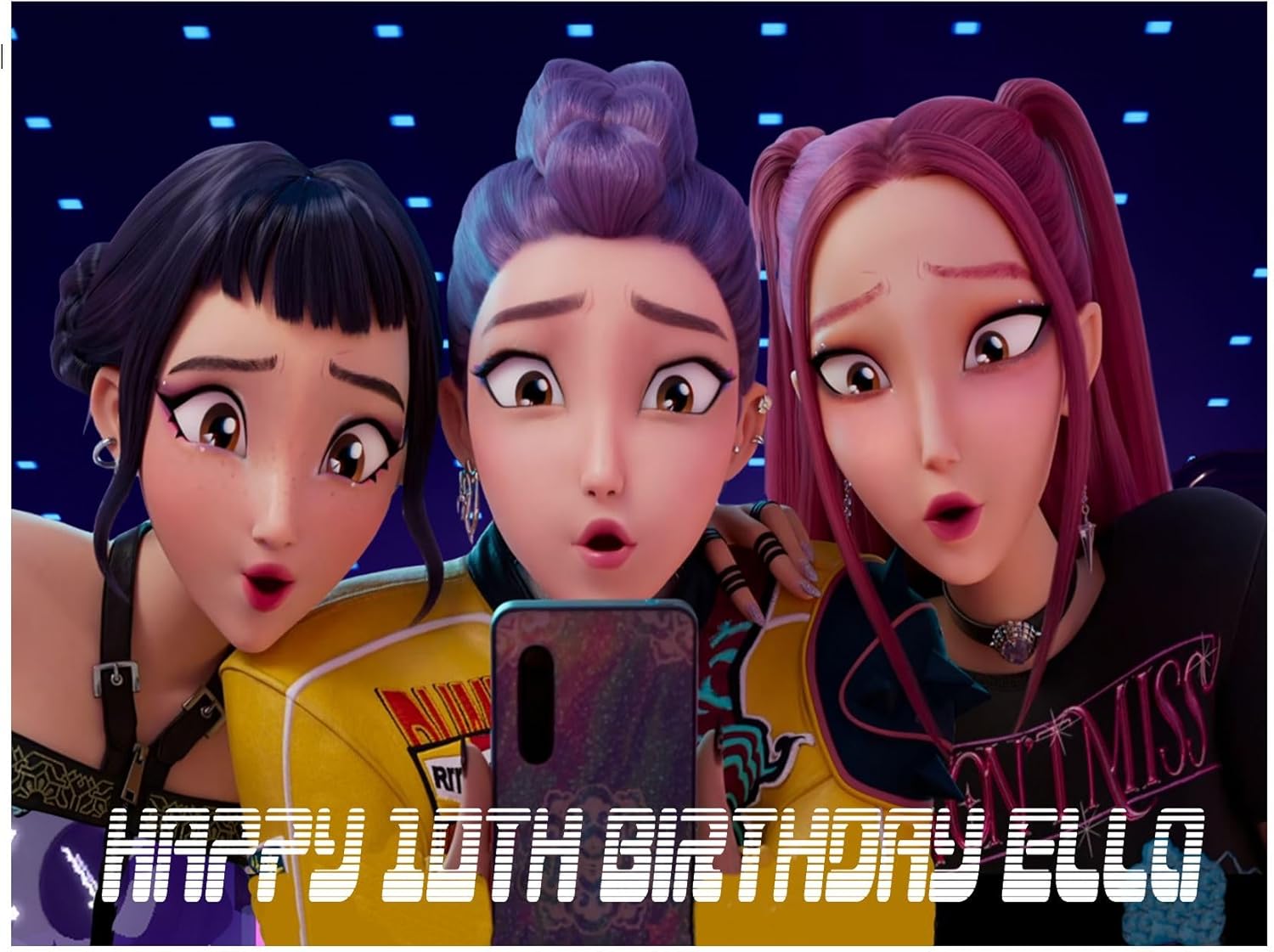 Kpop Demon Hunter, Huntrix Edible Cake Topper, Edible Icing E171 Free ...