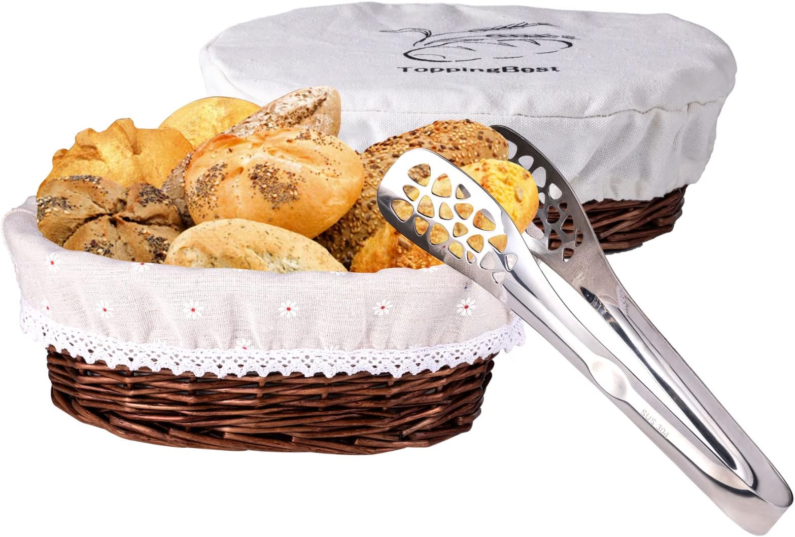 Amazon.com: Nuogo 4 Set Extra Large Bread Basket Serving Set 12 x 9 ...