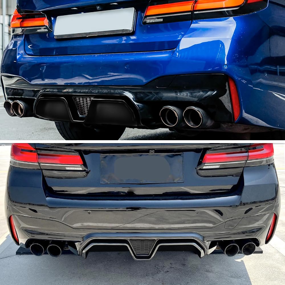 Snapklik.com : AeroBon Gloss Black Rear Diffuser Compatible