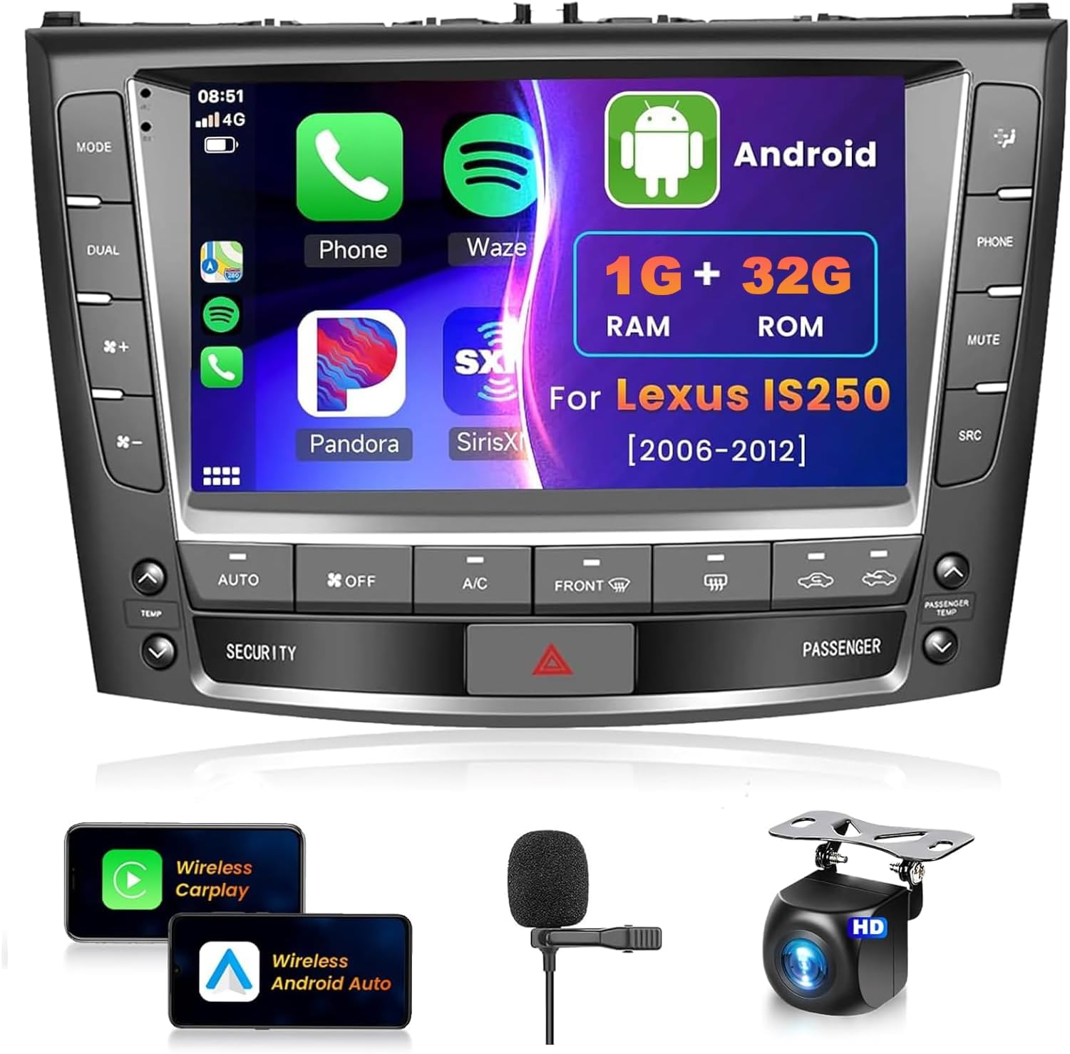 Amazon.com: 9 inch Android Car Radio for Lexus IS250 IS300 IS350 2006 ...