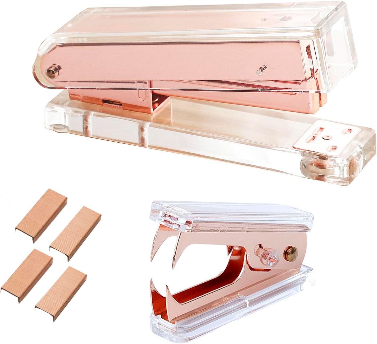 Amazon.com : Acrylic Gold Desktop Stapler and Staples Remover Set ...