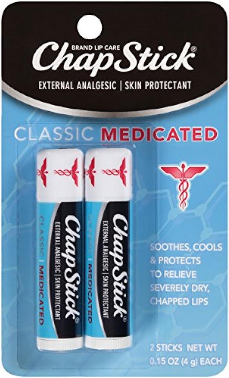Amazon.com: Chapstick Bálsamo labial medicado clásico y tubo protector ...