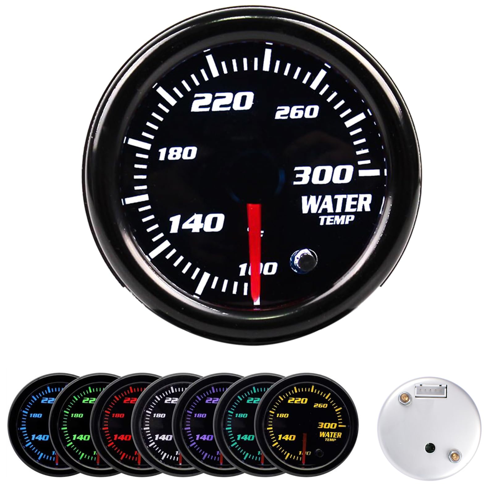 7 Color Water Temp Gauge 100-300 Fahrenheit, Water Coolant Temperature ...