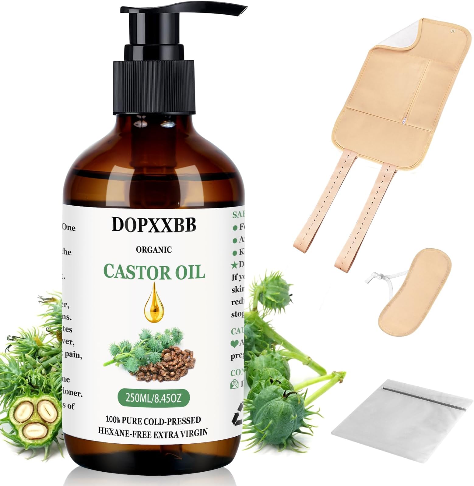 Amazon.com: DOPXXBB Castor Oil Pure Cold Pressed Castor Oil, 8.45OZ ...