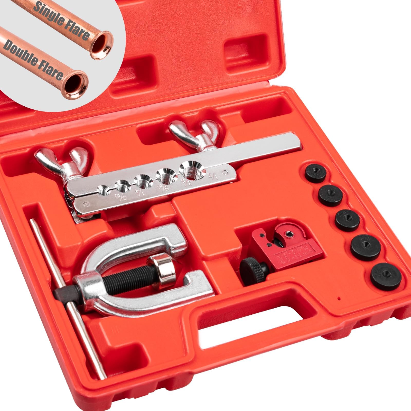 Amazon.com: Turcee Double and Single Brake Line Flaring Tool Kit,Steel ...