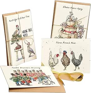 Amazon.com: Twelve Days of Christmas Card Set, 24 Pcs Quirky Funny Xmas ...