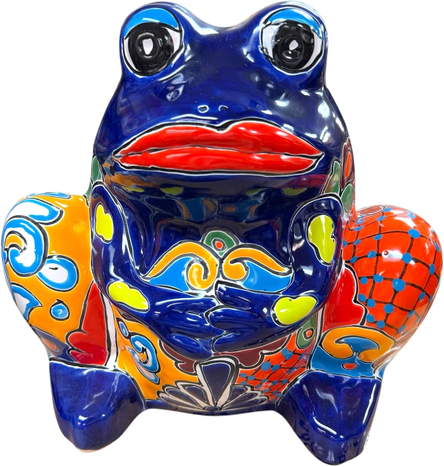 Amazon.com : Talavera Frog Planter Animal Flower Pot Large Mexican ...