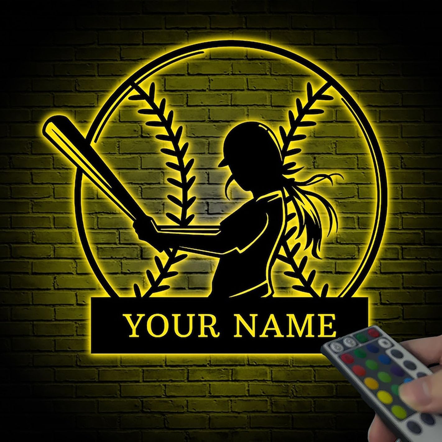 Amazon.com : CUCACU Metal Sign Led Light, Personalized Softball Girl ...