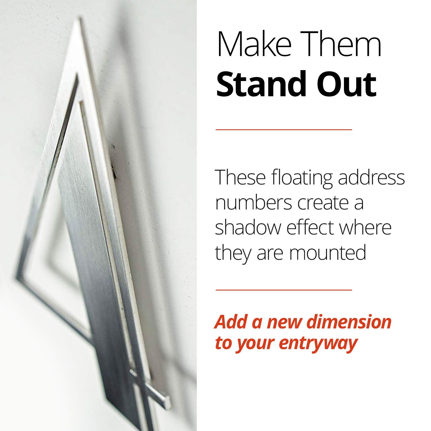 Snapklik.com : NACH Floating House Numbers, 6 Inch Stainless Steel ...