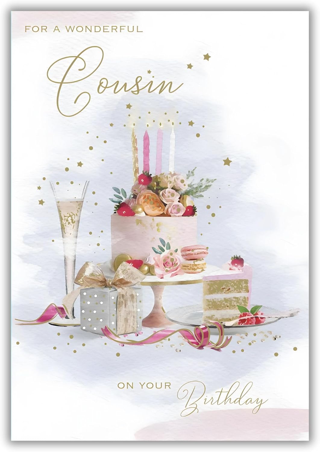 Cousin Birthday Card - Female/For Her - Wonderful Cousin - Cake and ...