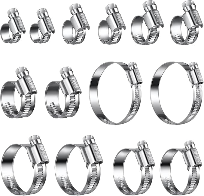 Amazon.com: Steelsoft Heavy Duty Hose Clamp Assortment Kit 5/16-2 3/4 ...