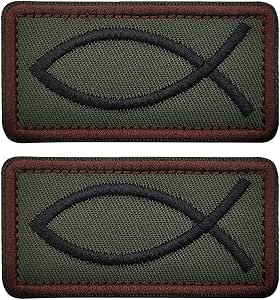 Amazon.com: 2 PCS EmWoot Fish Patches Ichthys Jesus Fish Patch ...