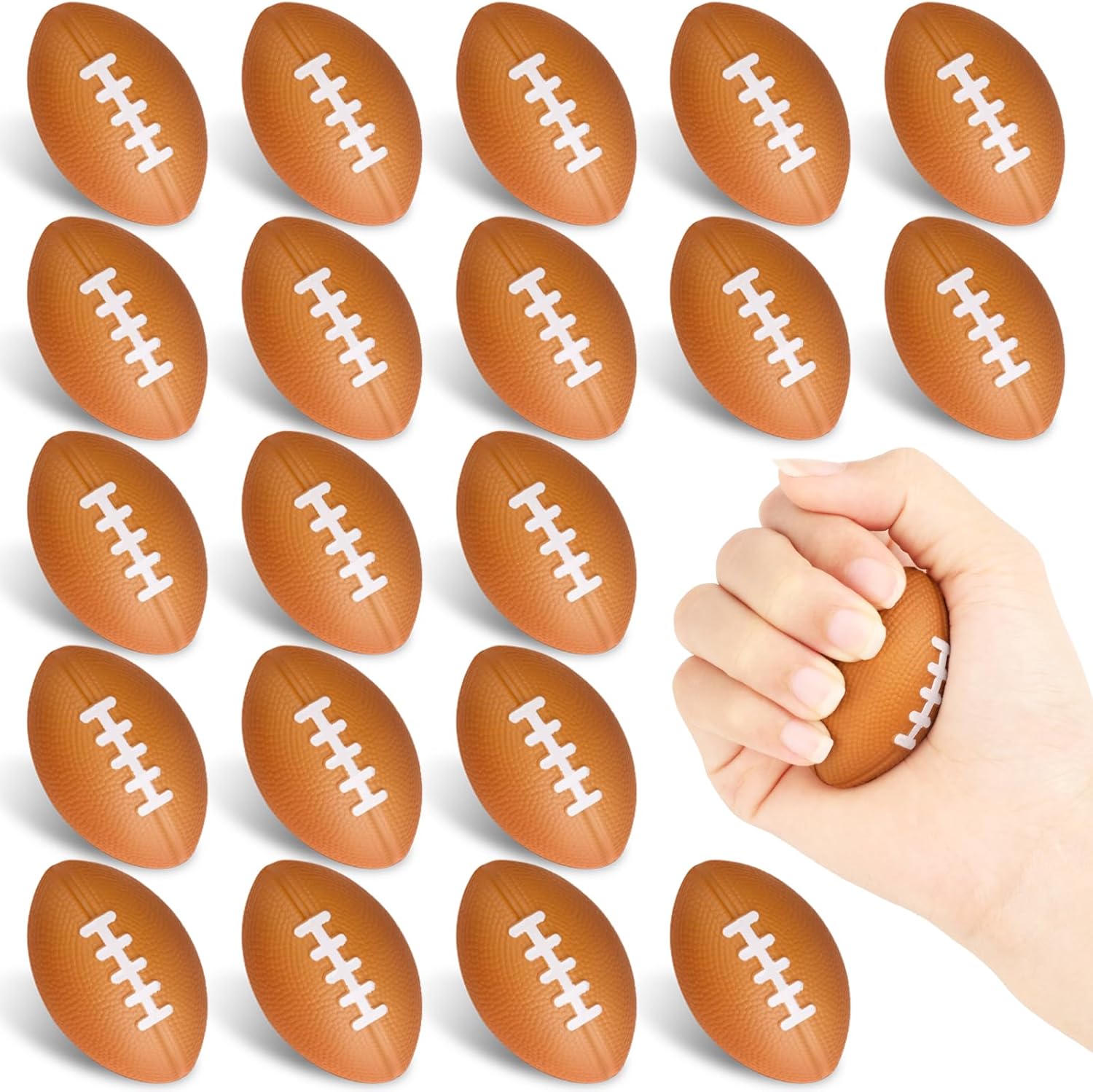 Amazon.com: Hxezoc Mini Football Stress Balls 20 Packs Football Foam ...