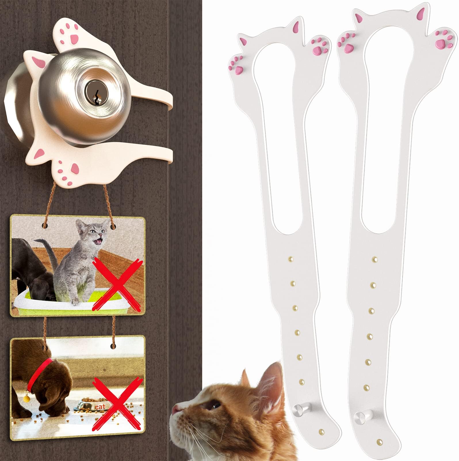 Amazon.com : 8 Adjustable Sizes Cat Door Latch Holder, Stronger Flex ...