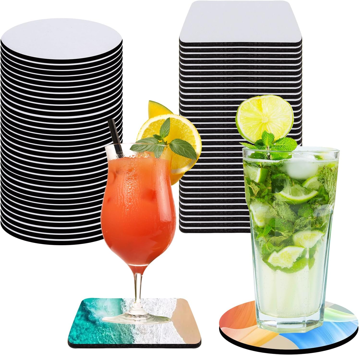 Amazon.com: 60Pcs Heat Transfer Press Cup Coaster, Rubber Sublimation ...