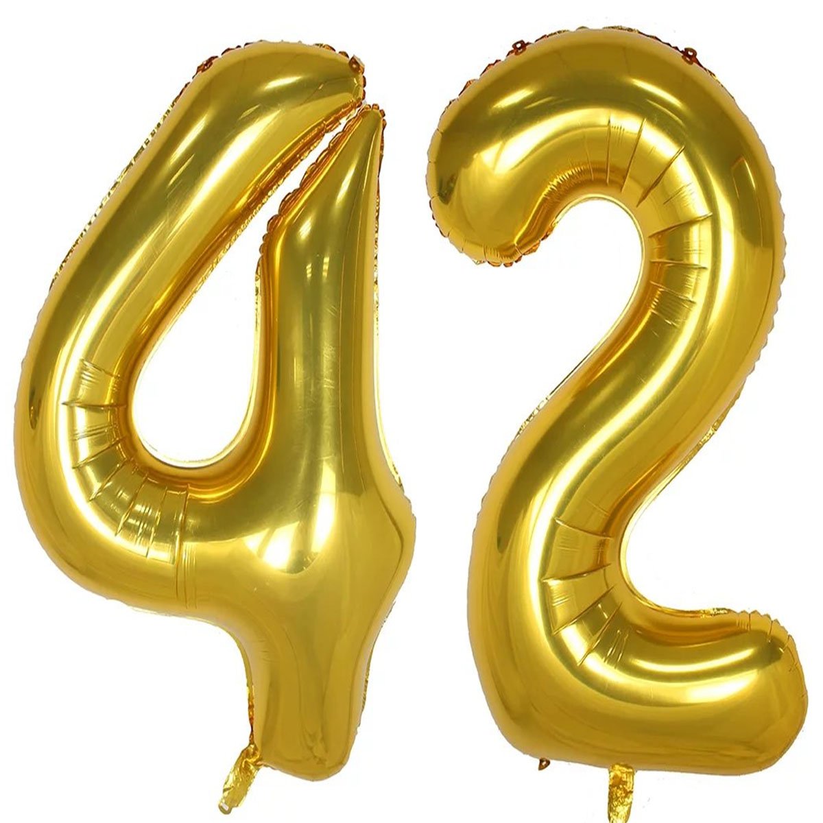 Amazon.com: 40inch Gold Foil 42 Helium Jumbo Digital Number Balloons ...