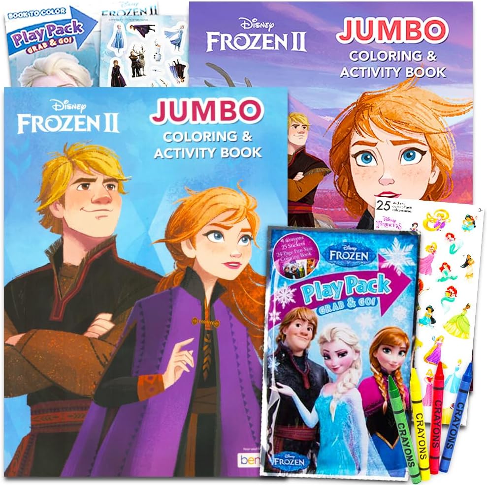 Amazon.com: Disney Frozen Coloring Book Set with Crayons and Stickers ...