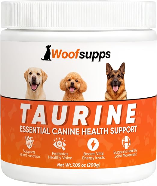 Amazon.com : Woofsupps Pure Taurine Powder Supplement for Dogs, 200 ...