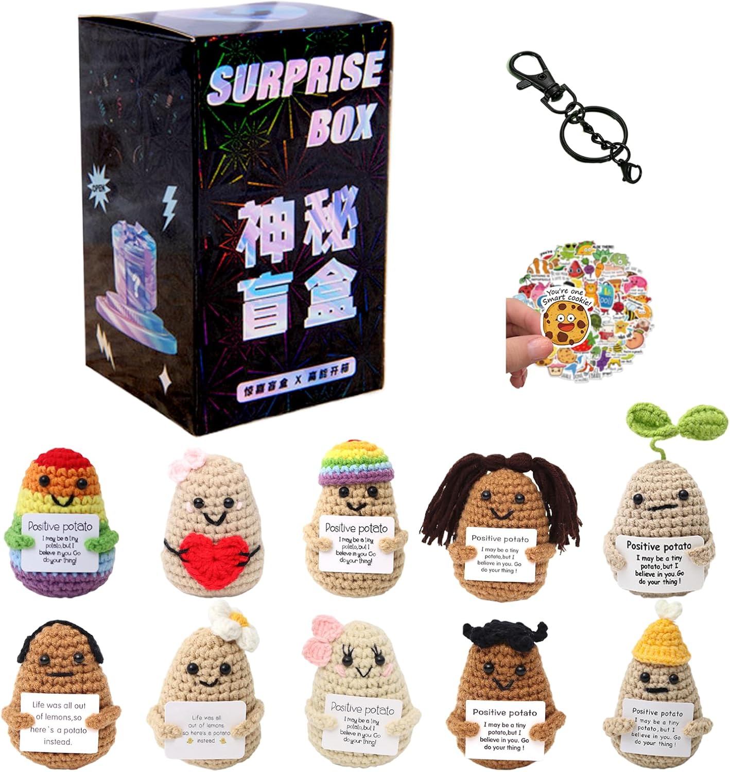 Amazon.com: Narottl Handmade Crochet Emotional Support Plush Blind Box ...