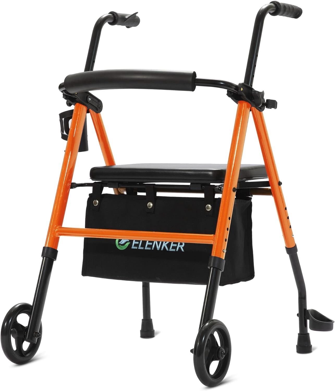 Amazon.com: ELENKER Lightweight Rollator Walker with Front Wheels and ...