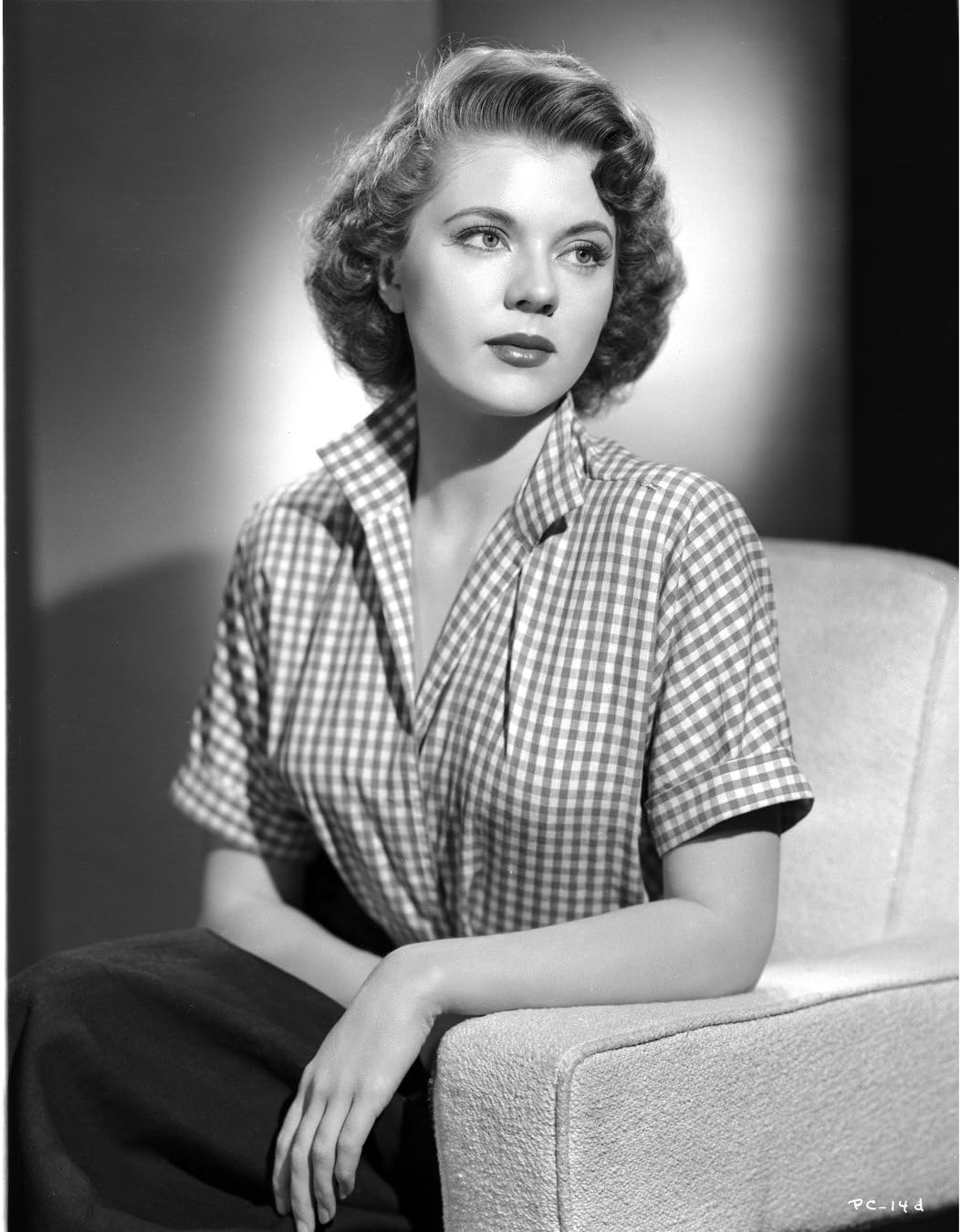 Amazon.com: Globe Photos ArtPrints Peggy Castle Seated in Checkered ...