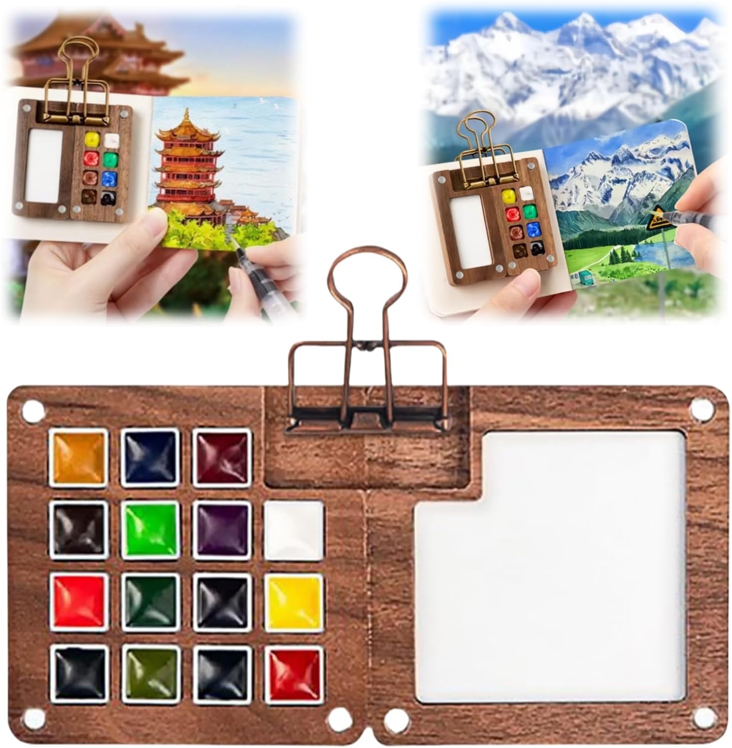 Amazon.com: Pocket Artist Watercolor Travel Kit - Travel Watercolor Set ...