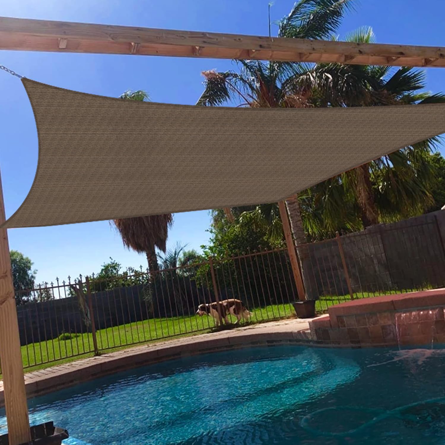 Amazon.com : Amagenix Shade Sail - Custom Size Beige Shade Sail Canopy ...