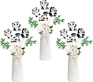 Amazon.com: 12 Pack Panda Centerpiece Sticks Assembled Glitter Bamboo ...