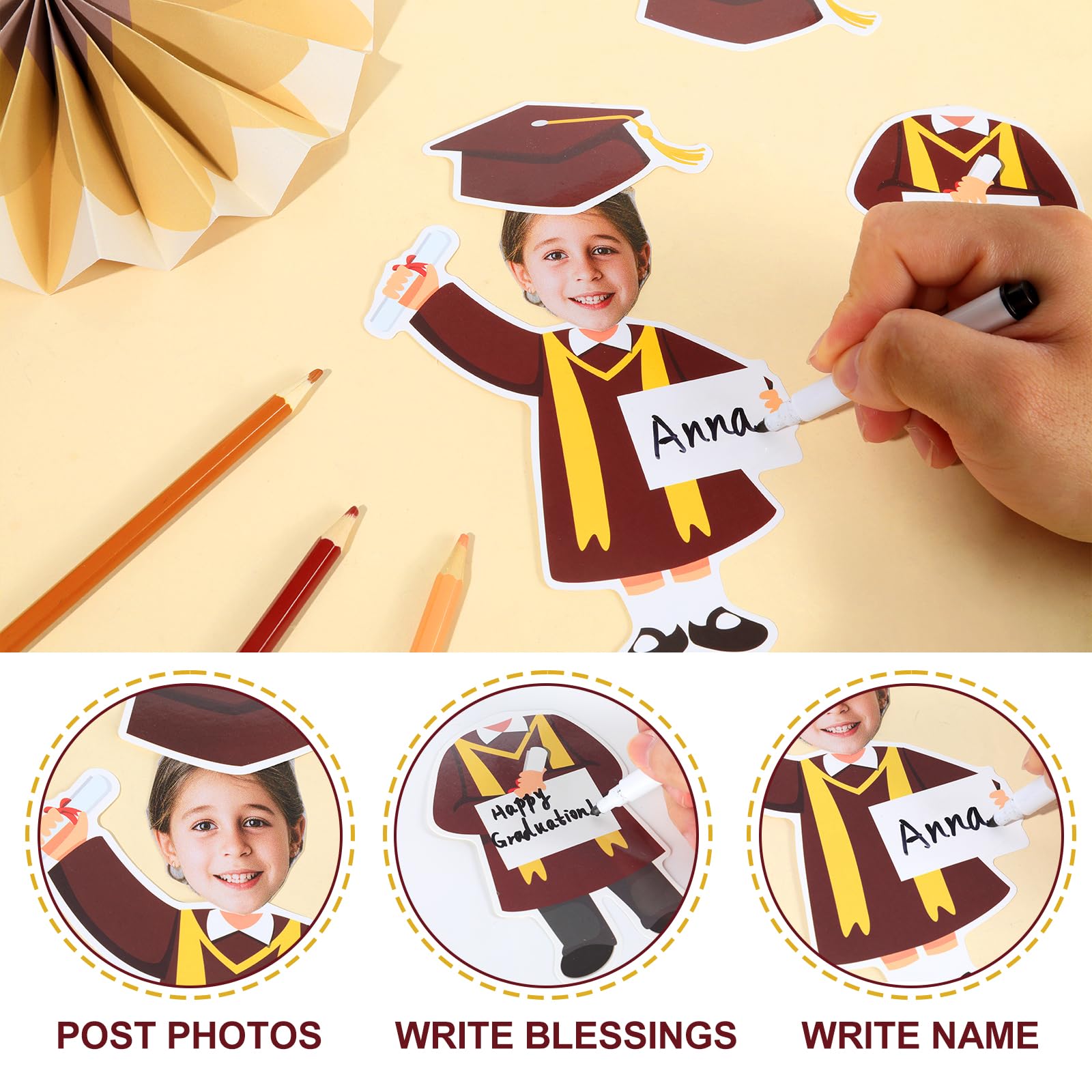 Snapklik.com : 50 Set Graduation Hat Gown Cutout Graduation Bulletin ...